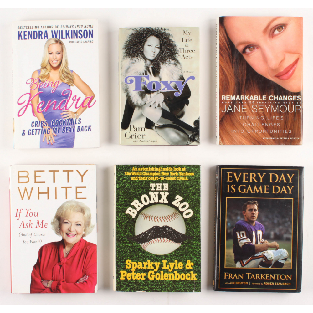 Lot of (6) Signed Hardcover Books with Kendra Wilkinson, Pam Grier ...