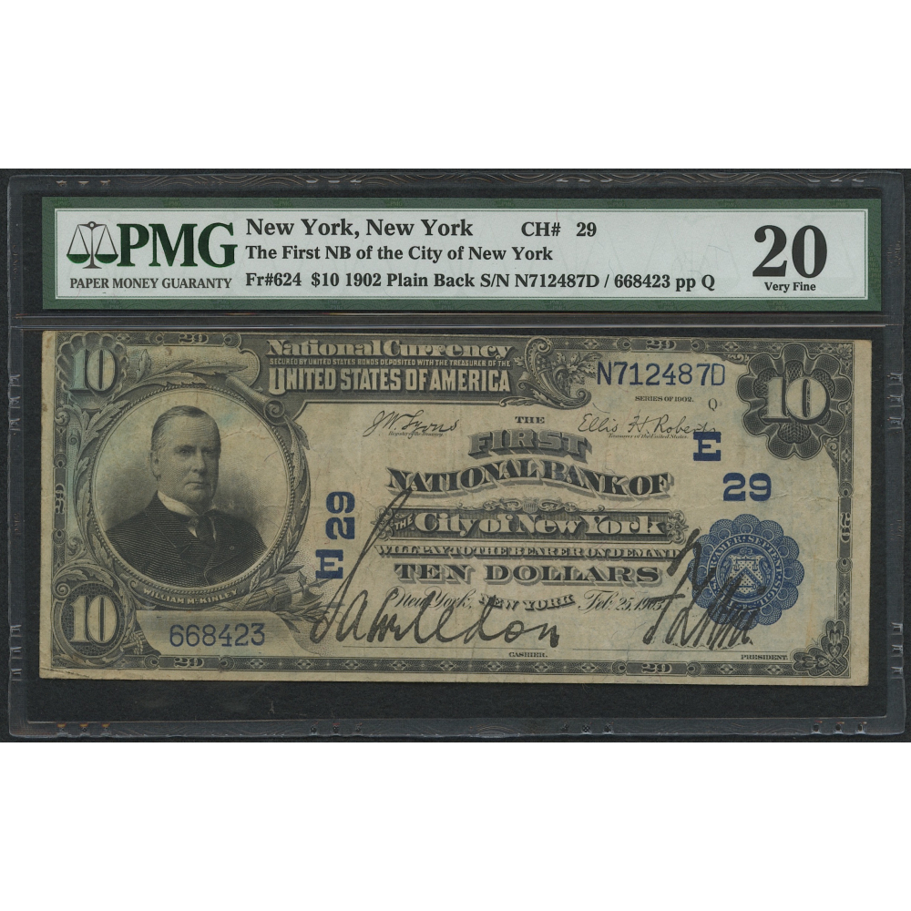 1902 $10 Ten Dollars U.S. National Currency Large Size Bank Note - The ...