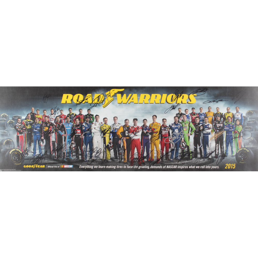 2015 NASCAR Drivers 11x34 Poster Signed by (31) with Dale Earnhardt Jr ...