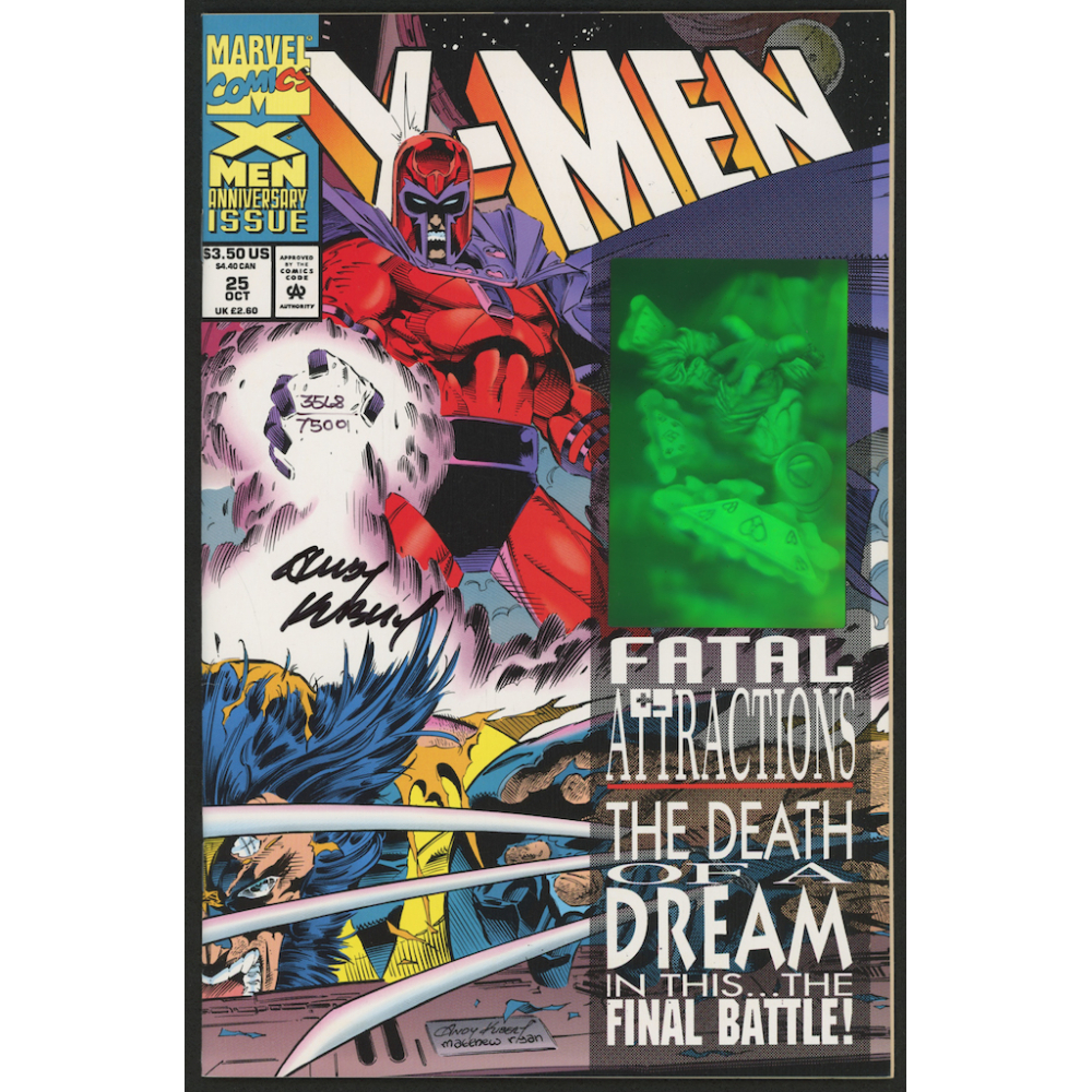 Andy Kubert Signed LE 1993 "X-Men" Vol. 1 Issue #25 Marvel Comic Book ...