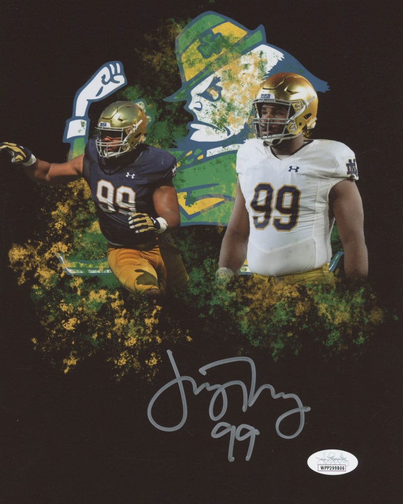 Jerry Tillery Signed Notre Dame Fighting Irish 8x10 Photo (JSA COA ...