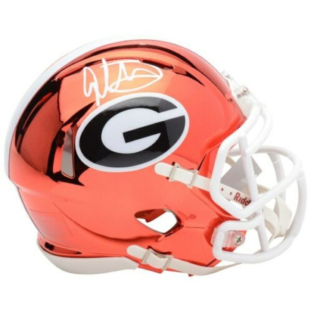 Todd Gurley Signed Georgia Bulldogs Chrome Mini Speed Helmet (Fanatics ...