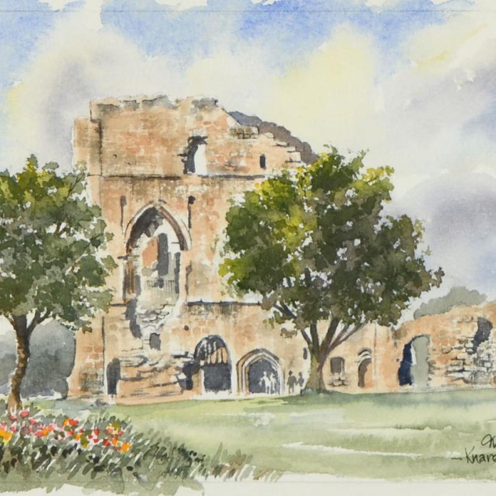 Martin Goode Signed "Knaresborough Castle" 15x13 Custom Framed Original ...