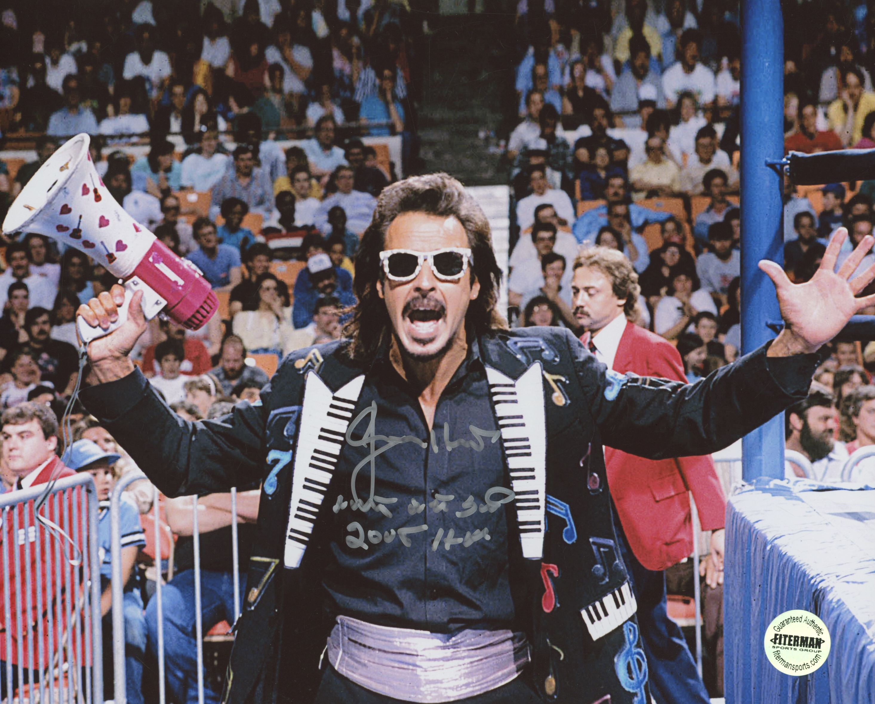 Jimmy Hart Signed WWE 8x10 Photo Inscribed "Mouth of the South" & "2005 ...