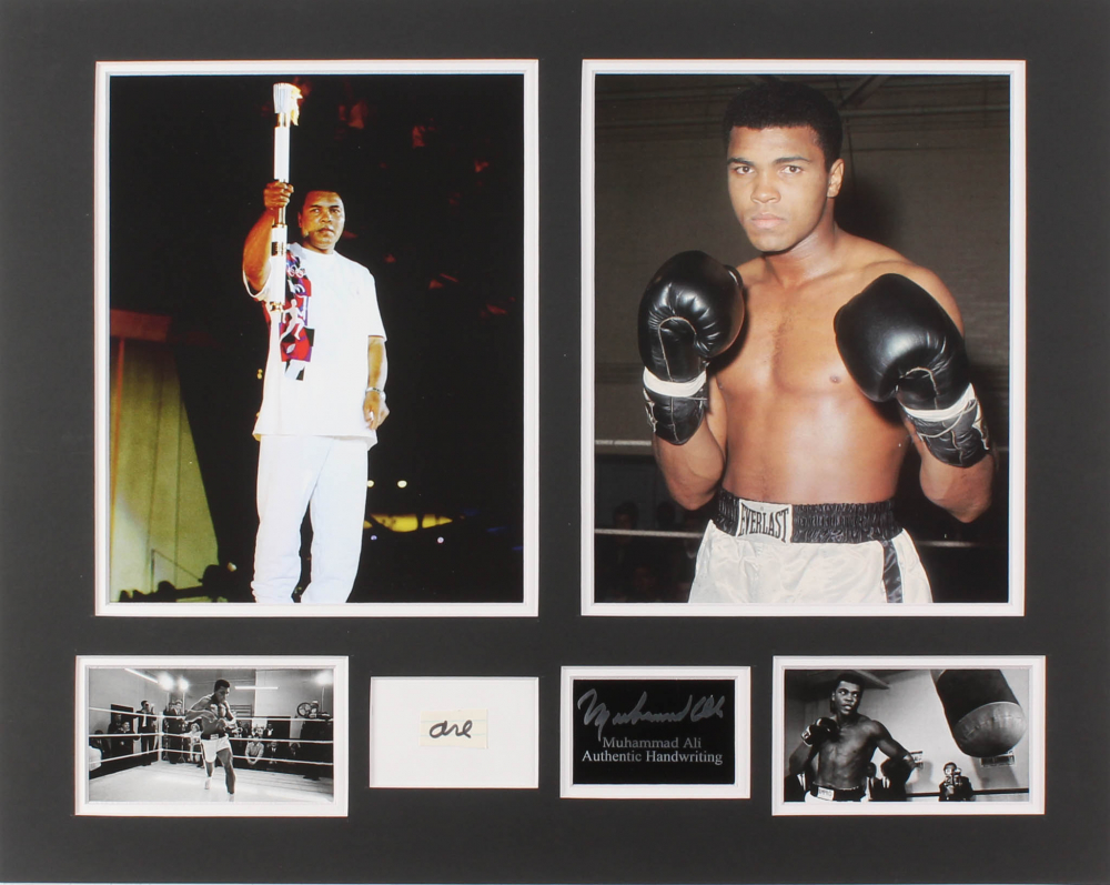 Muhammad Ali 16x20 Custom Matted Cut Display with (1) Hand-Written Word ...