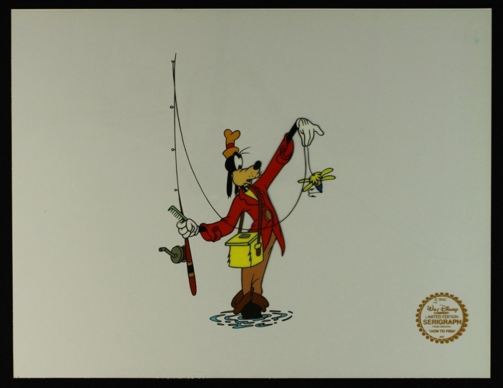 Goofy "How To Fish" Walt Disney Limited Edition Animation Serigraph Cel ...