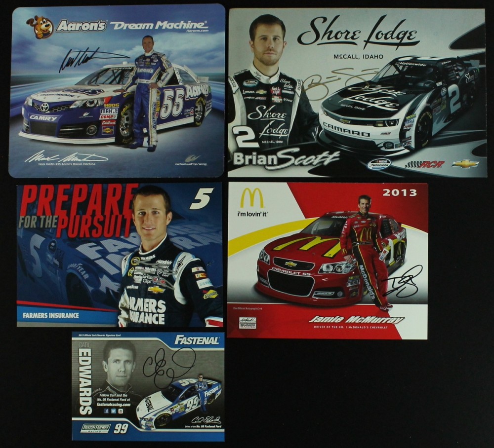 Lot of (10) Signed NASCAR Hero Cards With Carl Edwards & Kasey Kahne ...