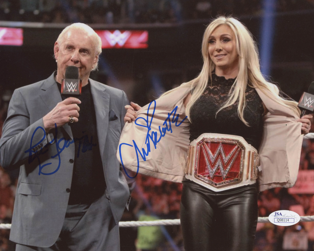 Rick Flair & Charlotte Flair Signed WWE 8x10 Photo (JSA COA) | Pristine ...