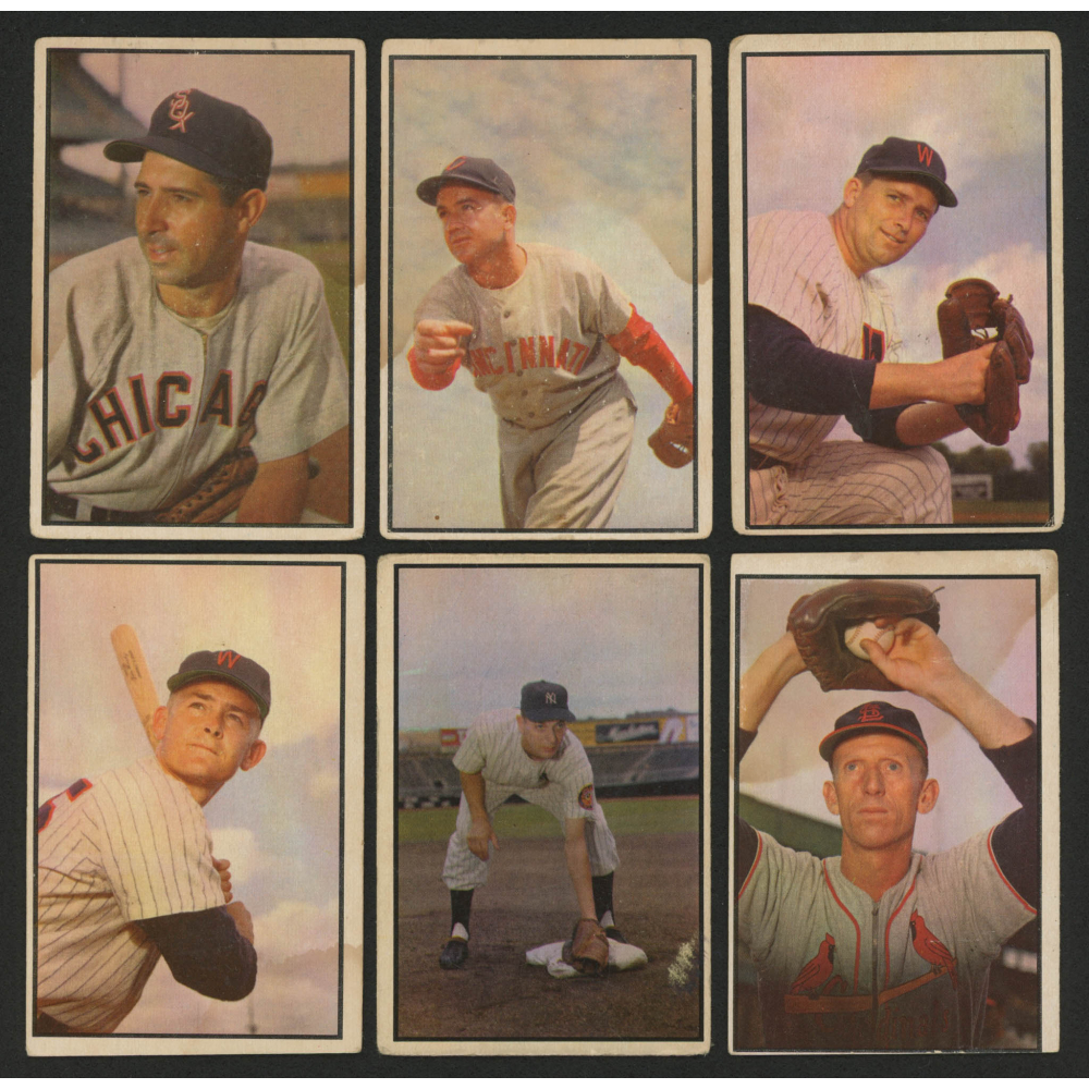 Lot of (6) 1953 Bowman Color Baseball Cards with #139 Pete Runnels ...