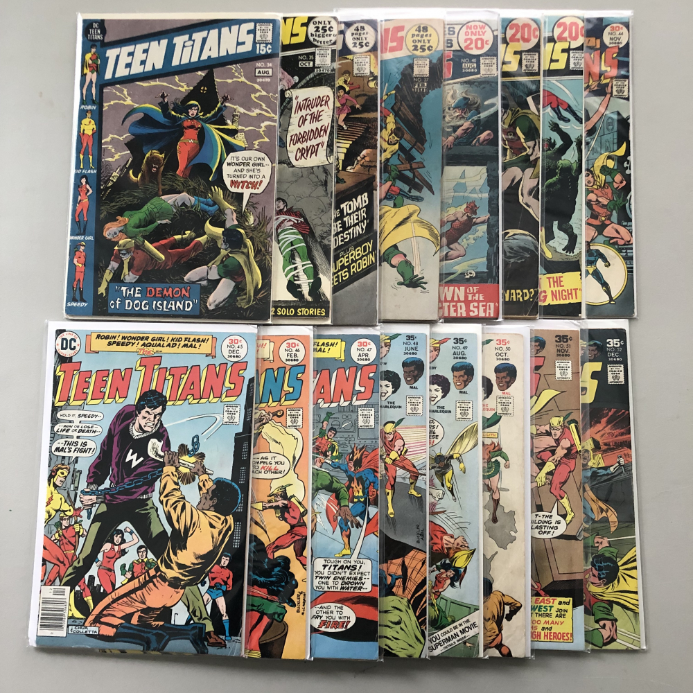 Lot of (16) 1971-1977 "Teen Titans" 1st Series DC Comic Books from #34 ...