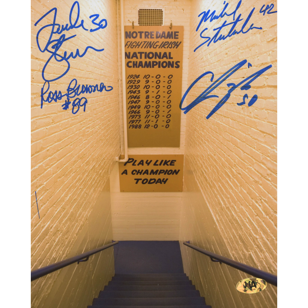Notre Dame Fighting Irish 8x10 Photo Signed by (4) with Frank Stams ...