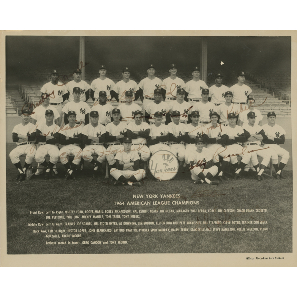 1964 New York Yankees 8x10 Photo Signed by (10) with Mickey Mantle ...