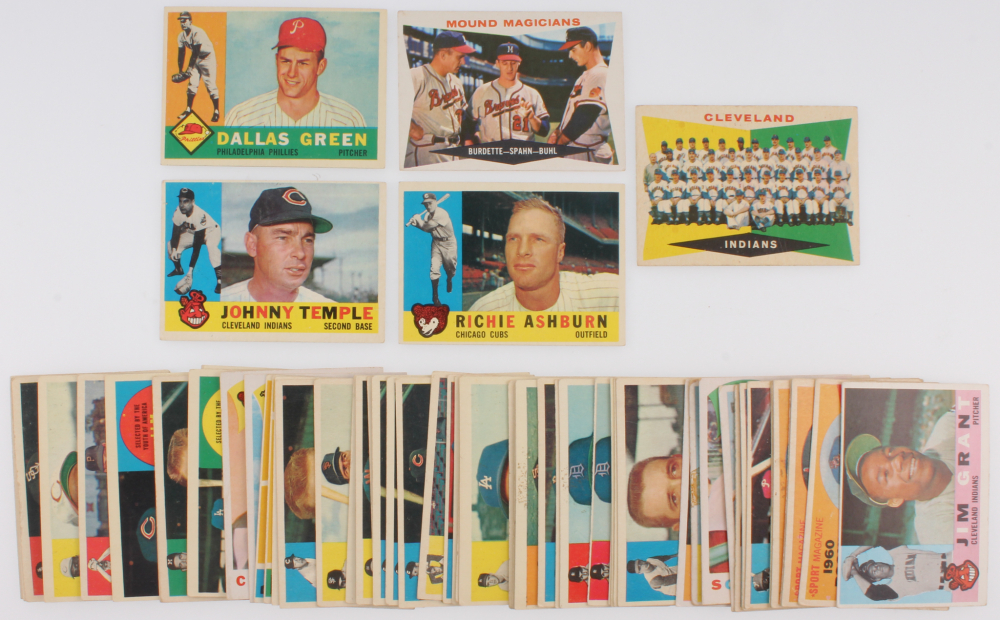 Lot of (61) 1960 Topps Baseball Cards with #305 Richie Ashburn, #366 ...