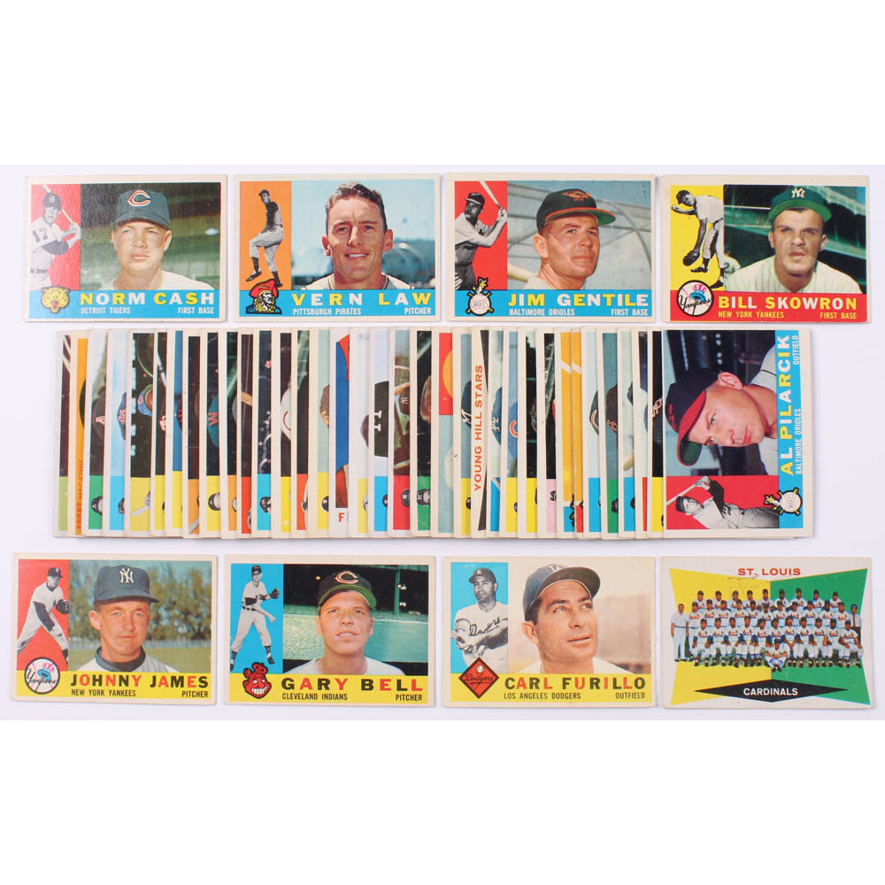 Lot of (43) 1960 Topps Baseball Cards with #448 Jim Gentile RC, #453 ...