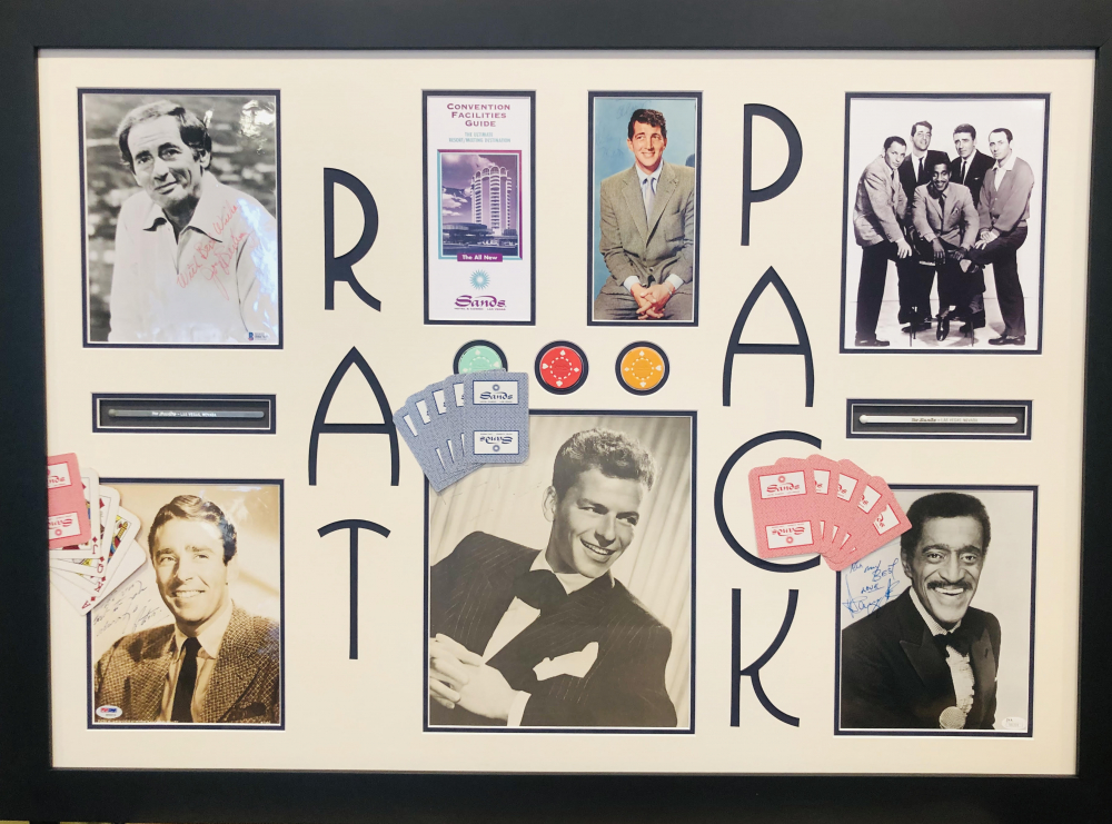"The Rat Pack" 32x44 Custom Framed Signature Cut Display Signed by (5 ...