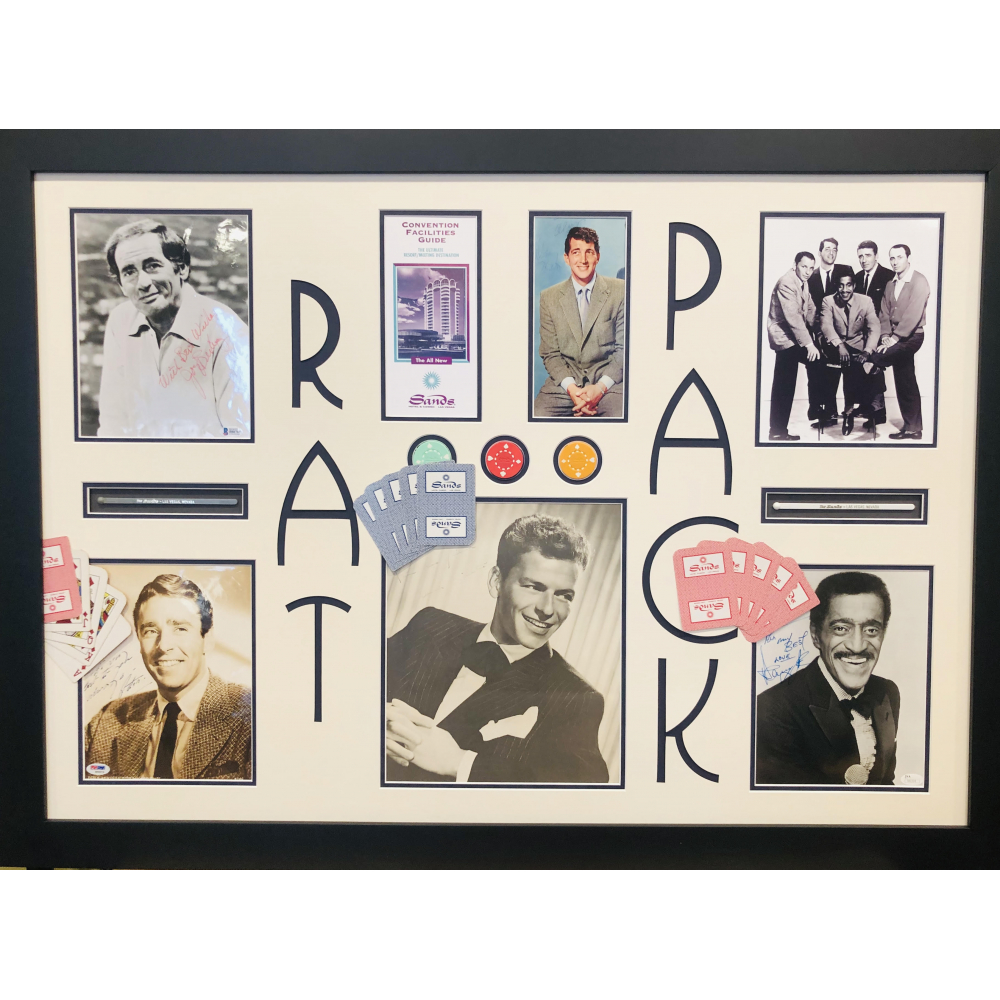 "The Rat Pack" 32x44 Custom Framed Signature Cut Display Signed by (5 ...
