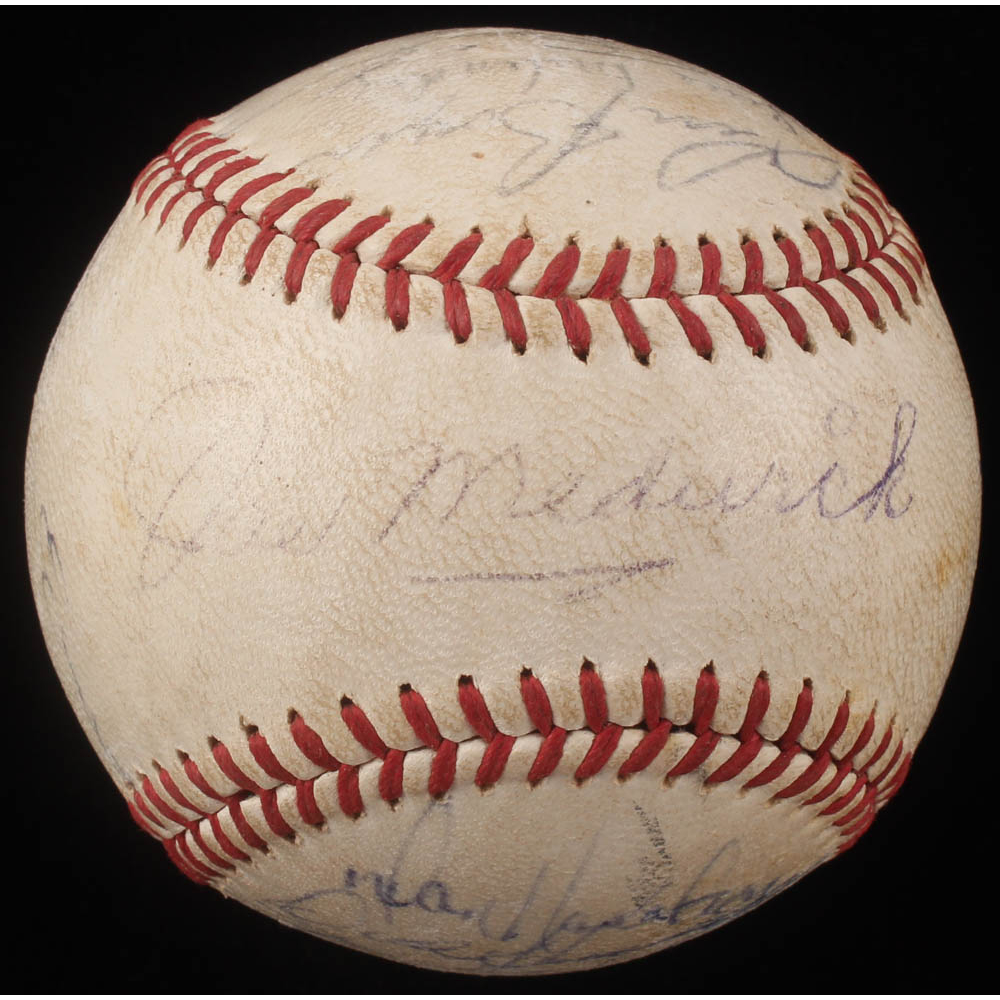 Baseball Signed by (14) with Joe Medwick, Bart Zeller, Barney Schultz ...