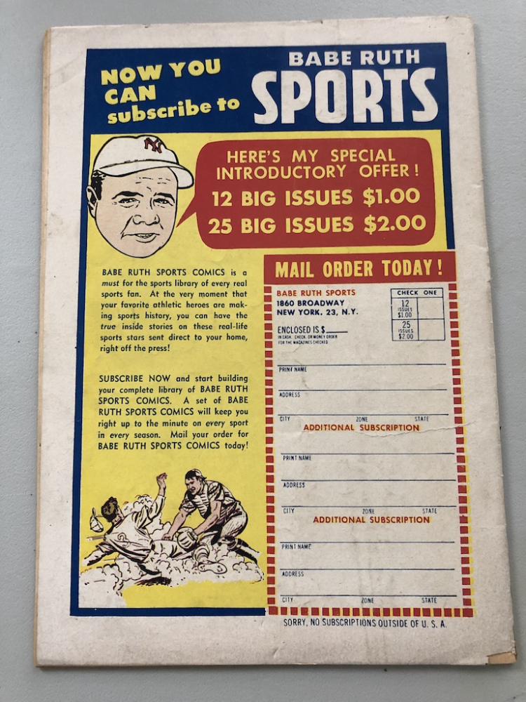 1950 "Babe Ruth" Issue #8 Sports Comics Comic Book | Pristine Auction