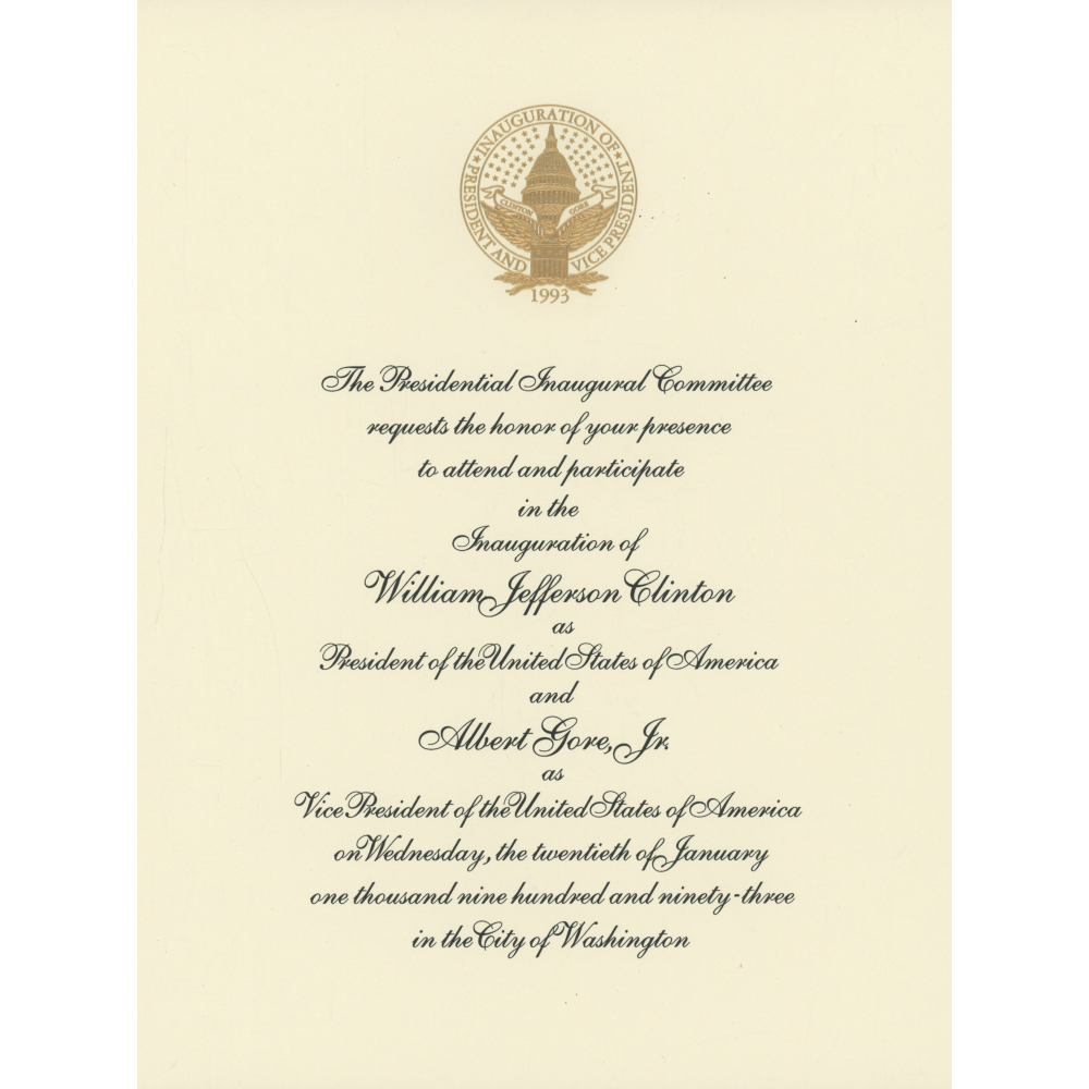 President Bill Clinton & Vice President Al Gore 1993 Inauguration ...