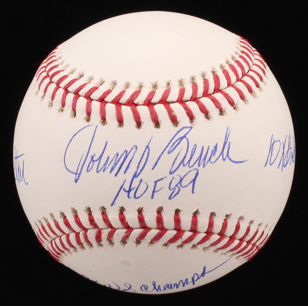 Johnny Bench Signed OML Baseball with (4) Career Stat Inscriptions ...