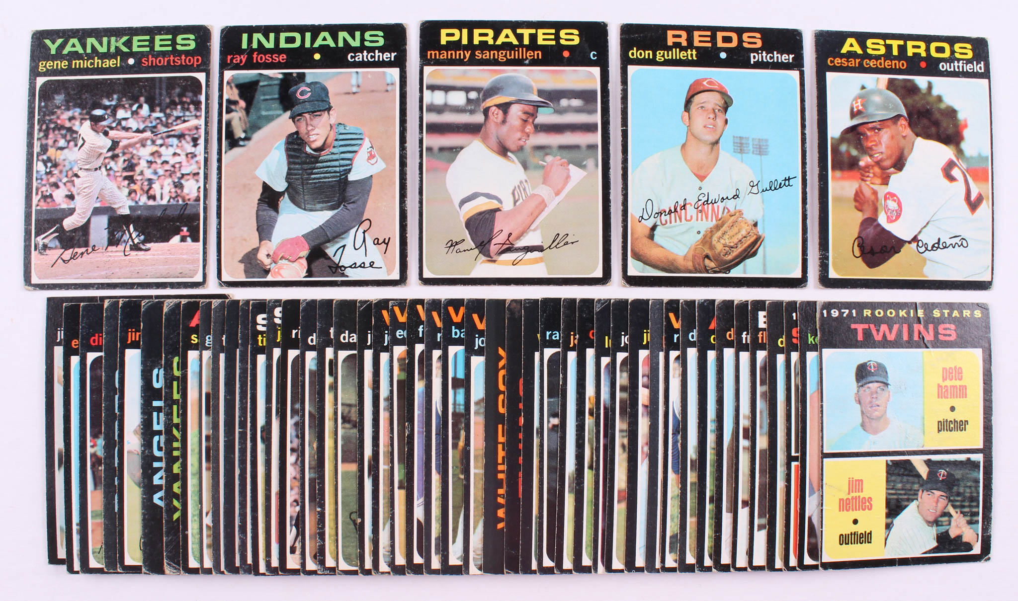 Lot of (50) 1971 Topps Baseball Cards with #237 Cesar Cedeno RC, #483 ...