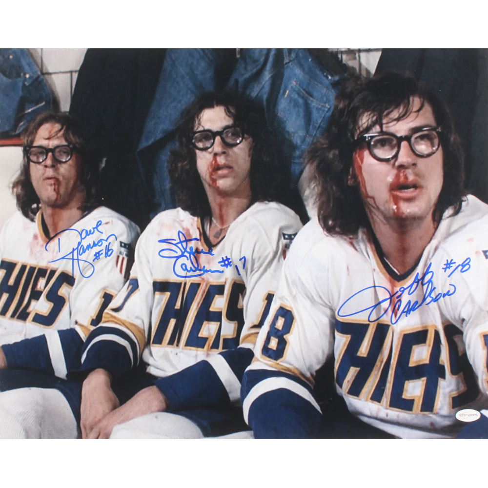 Jeff Carlson, Steve Carlson & David Hanson Signed Hanson Brothers "Slap ...