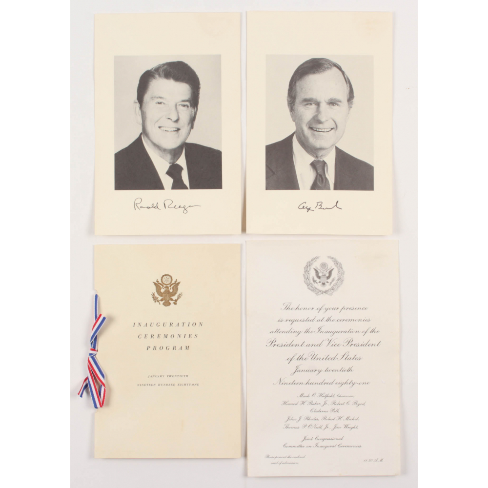 Lot of (2) 1981 Inauguration Invitation for President Ronald Reagan ...