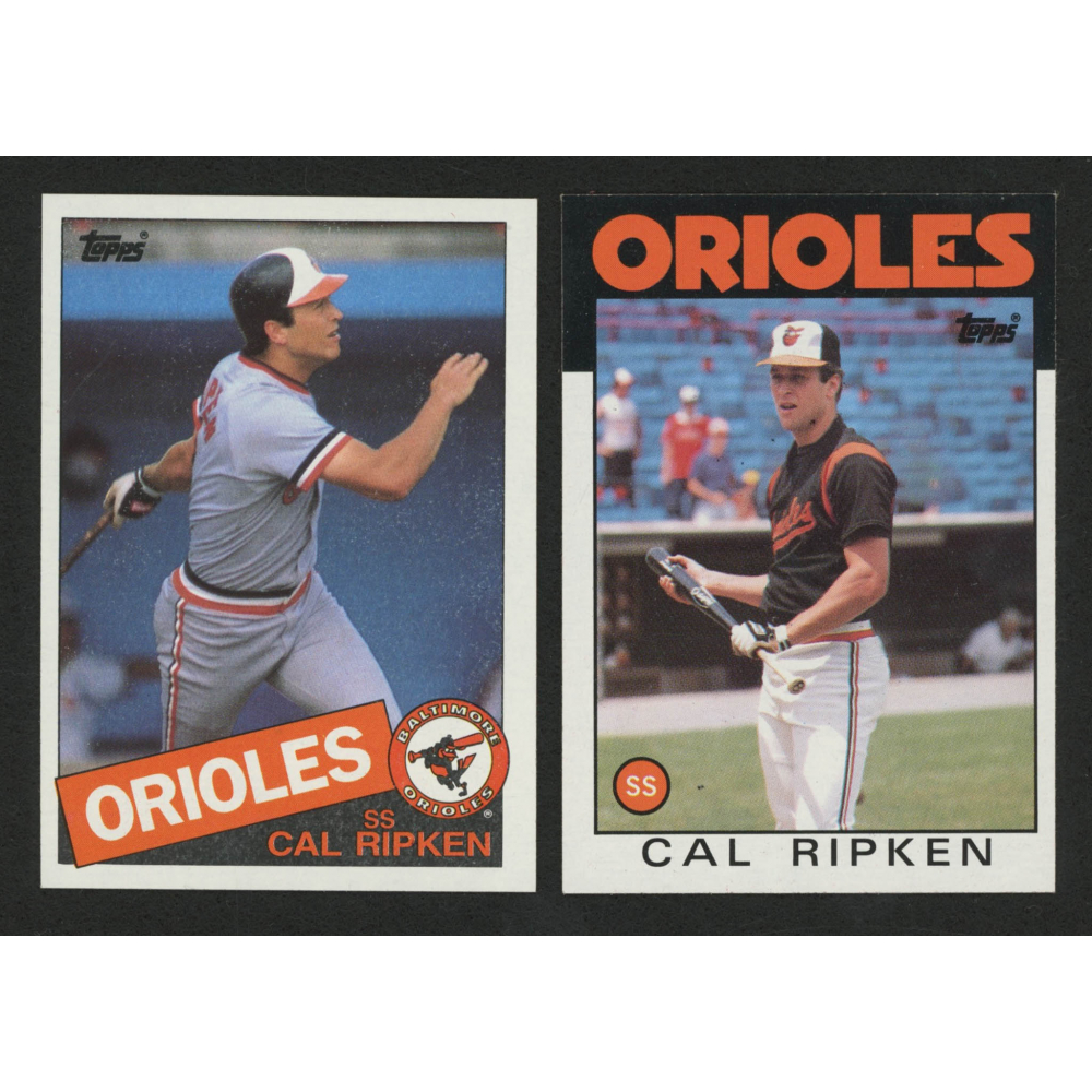 Lot of (2) Cal Ripken Jr. Baseball Cards with 1985 Topps #30 & 1986 ...