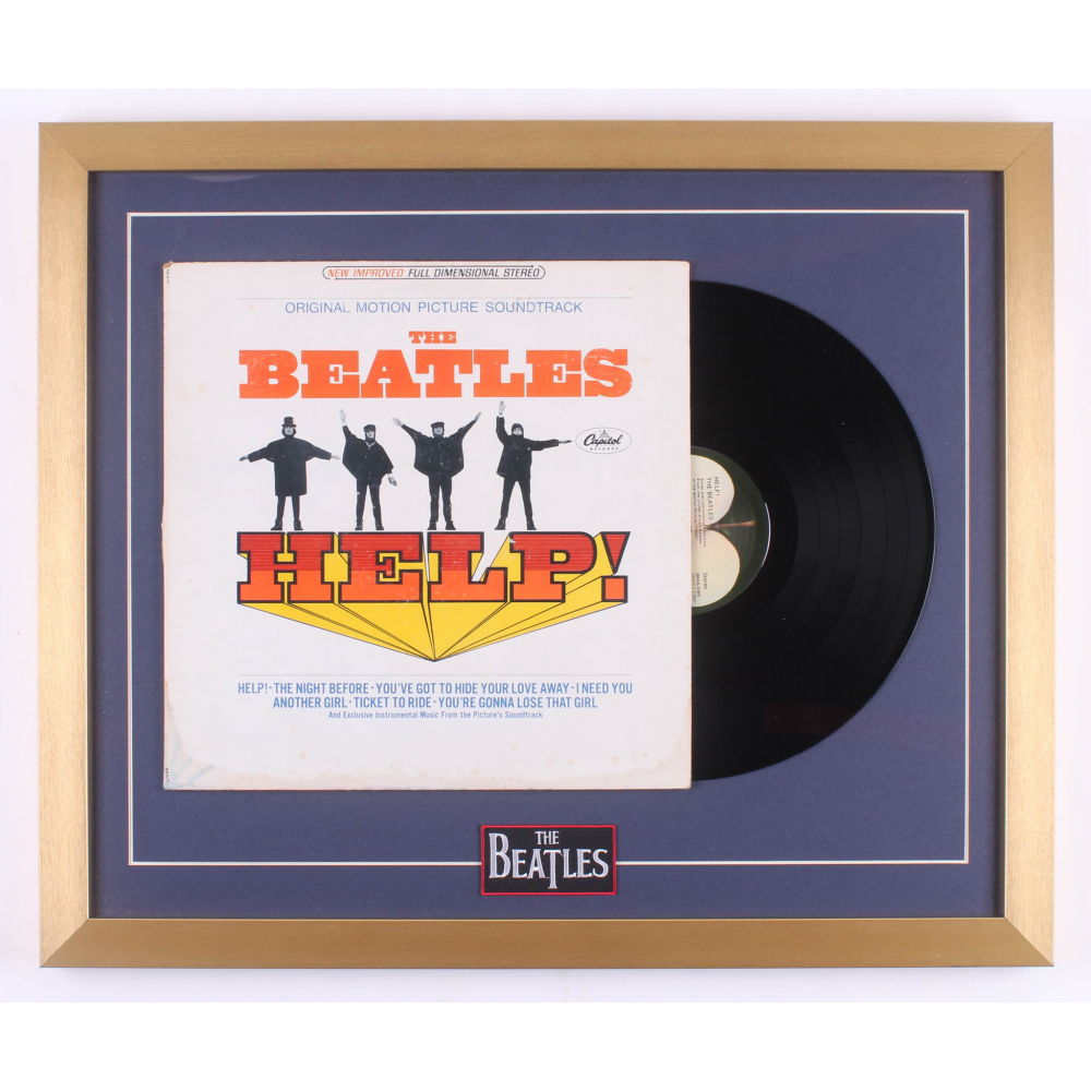 The Beatles "Help!" 20x24 Custom Framed Vinyl Album Display with Patch ...