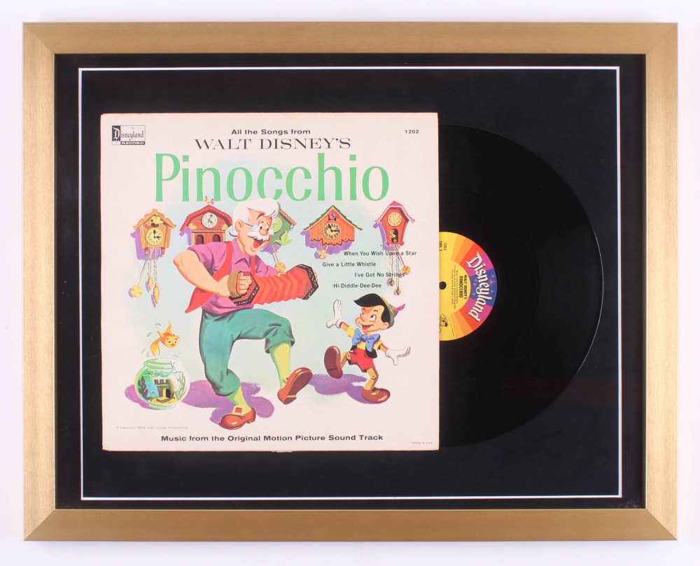 Vintage 1959 Walt Disney's "Pinocchio" 19x24 Custom Framed Vinyl Album ...
