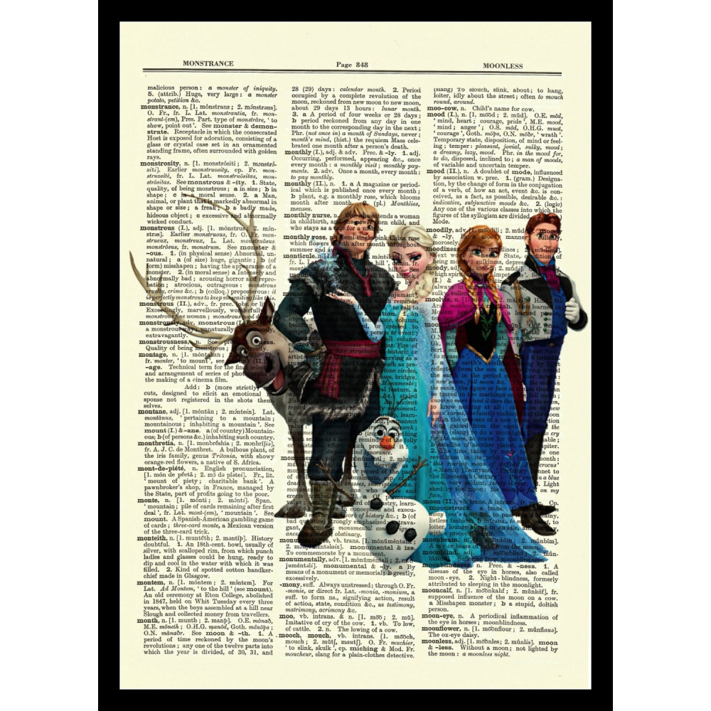 Frozen - Walt Disney - Unique Original Antique Dictionary Page Art ...