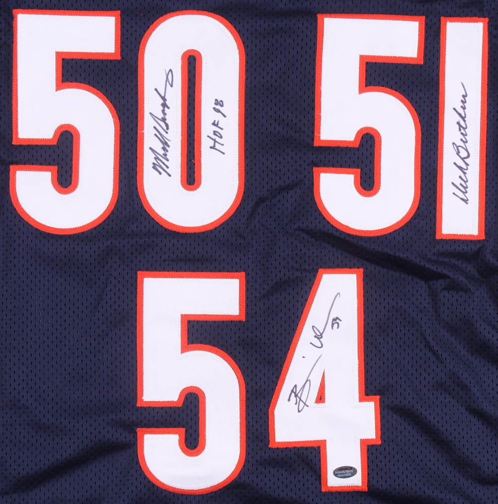 Dick Butkus, Brian Urlacher & Mike Singletary Signed Bears "Monsters of ...