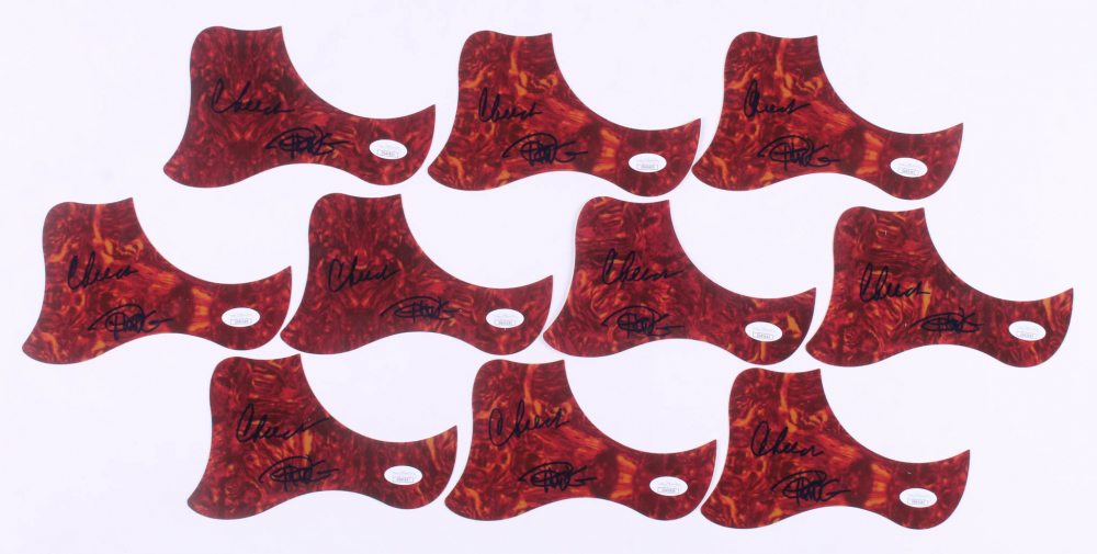 Lot of (64) Signed Acoustic Guitar Pickguards with Kip Moore, Lauren ...
