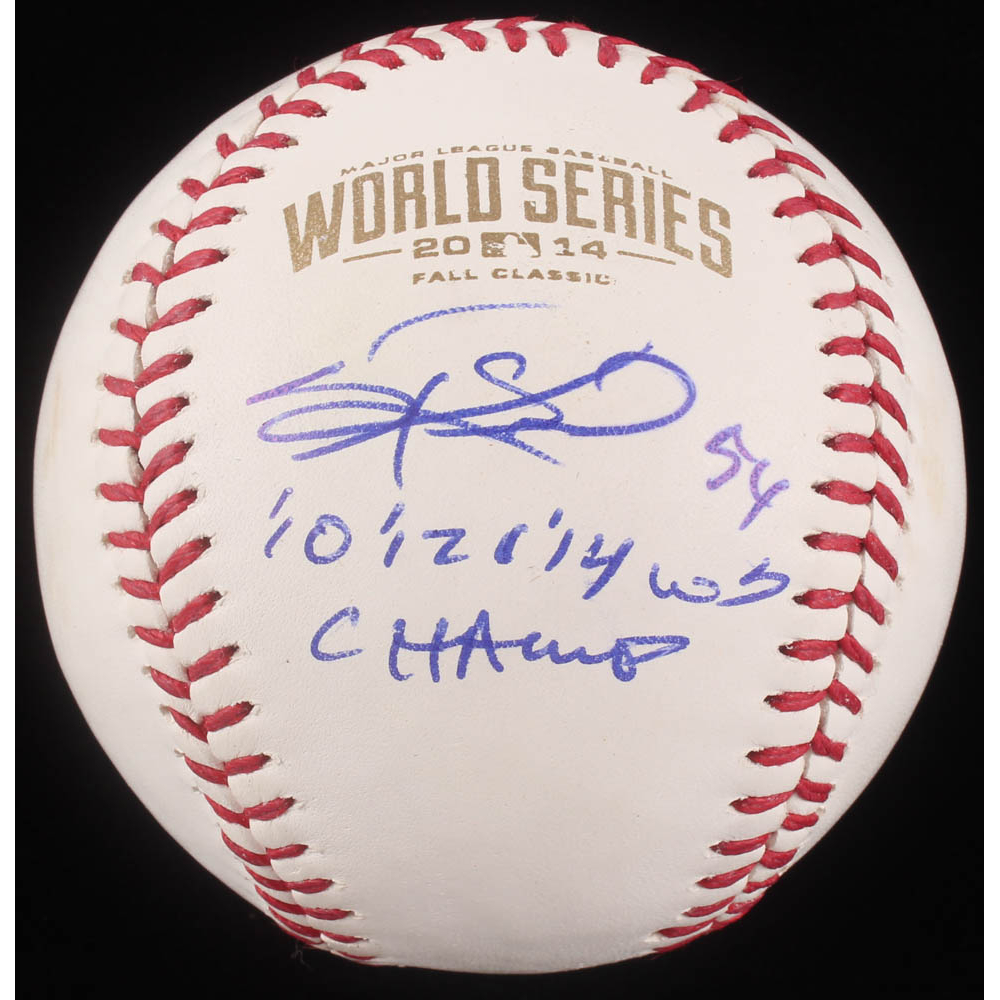Sergio Romo Signed 2014 World Series Logo Baseball Inscribed " '10, '12 ...