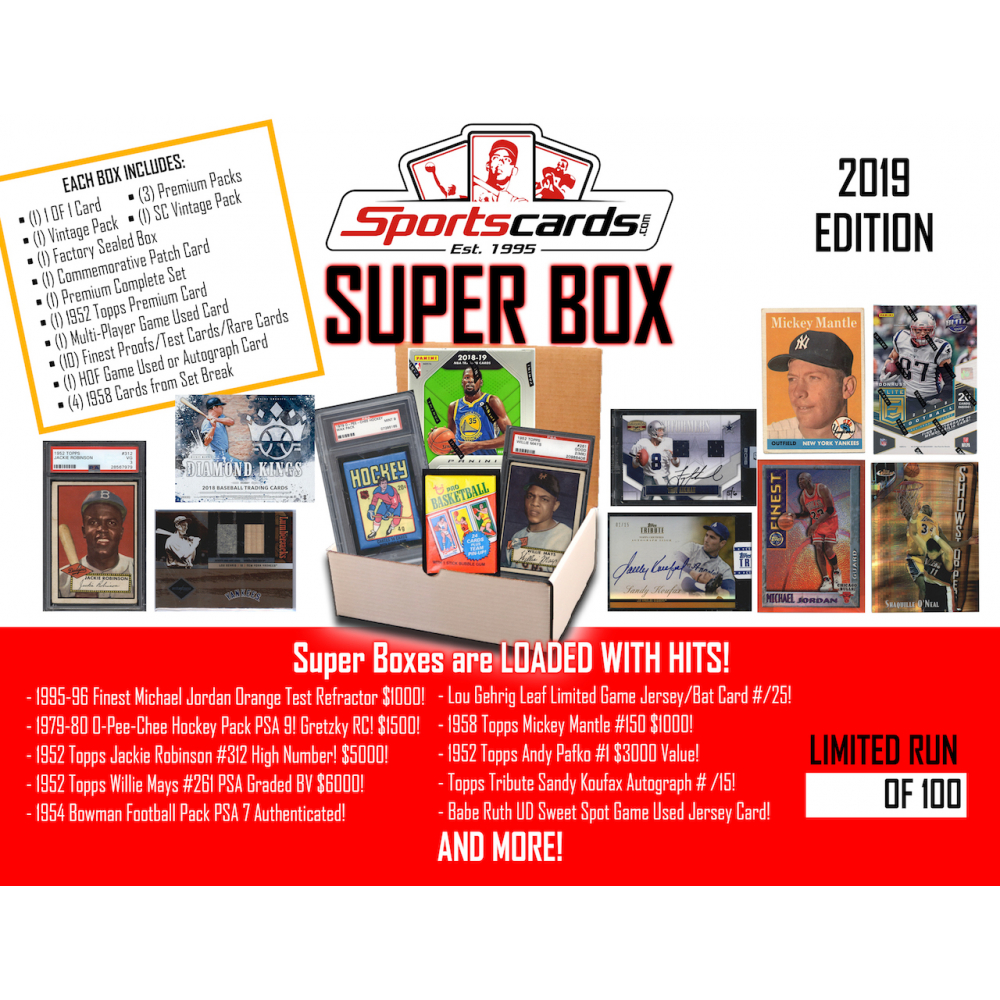 “Super Box 2019” Mystery Sports Cards Box! 25+ Items Per Box! JAM ...