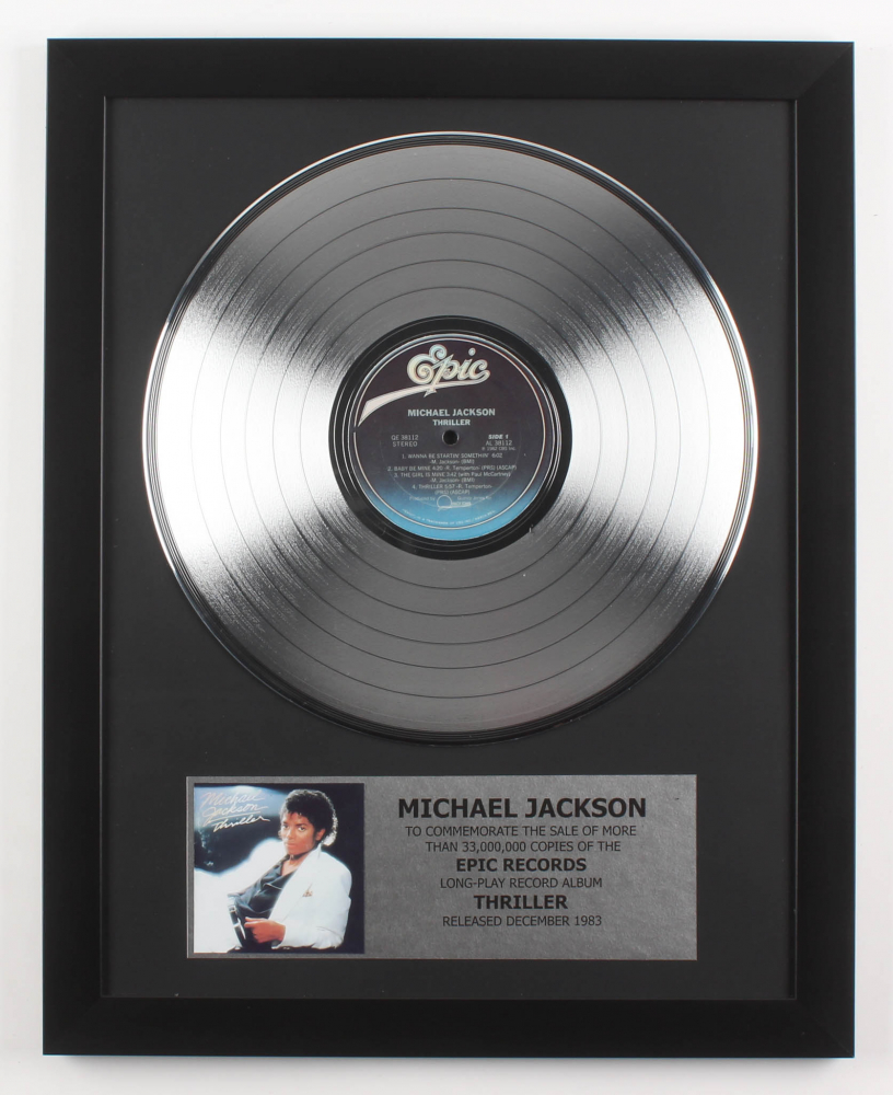 Michael Jackson Custom Framed 15.75x19.75 Silver Plated "Thriller ...