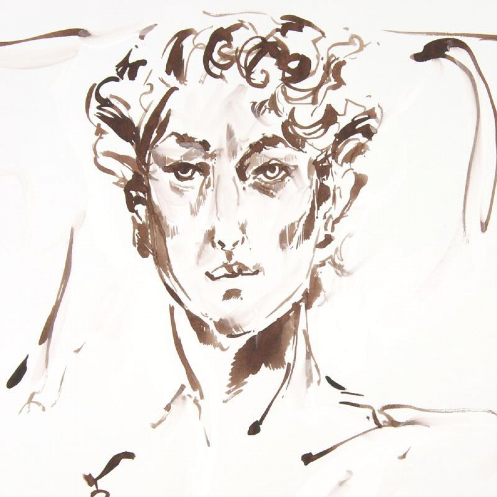 Marta Wiley Signed "Greek Study" 24x18 Original Ink Sketch with Thumb ...