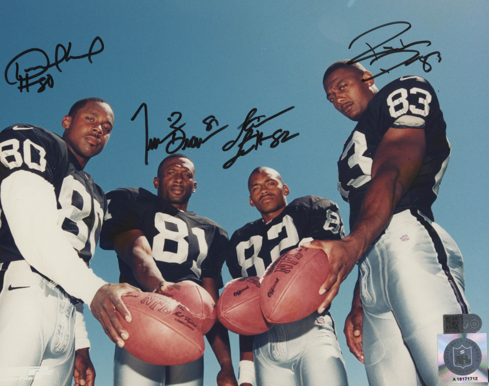 Oakland Raiders 8x10 Photo Signed By (4) With Tim Brown, Desmond Howard ...