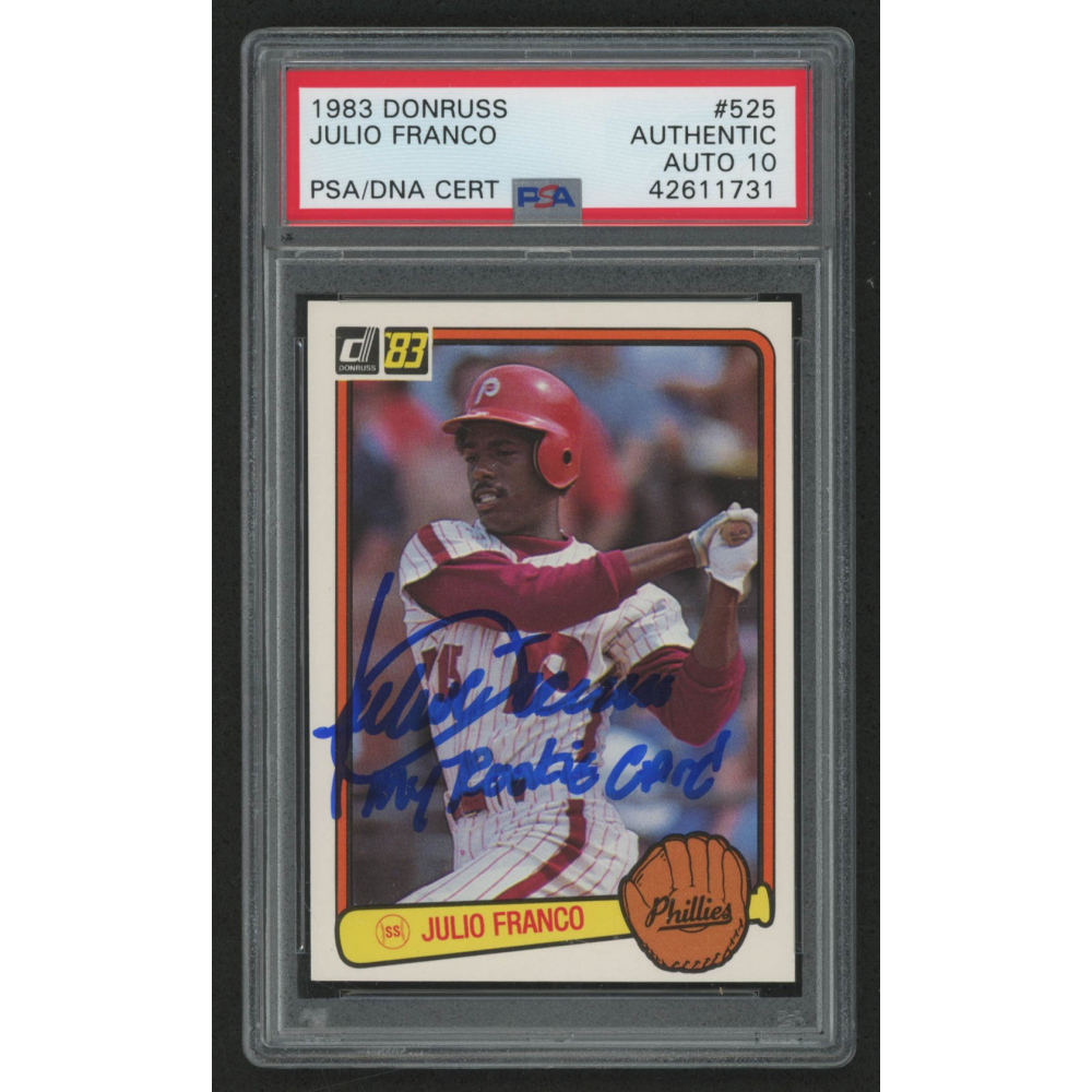 Julio Franco Signed 1983 Donruss #525 Inscribed "My Rookie Card" (PSA ...