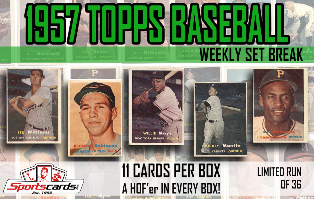 “1957 Topps Baseball Set Break” Mystery Box - 11 Cards Per Box! 1 HOF ...