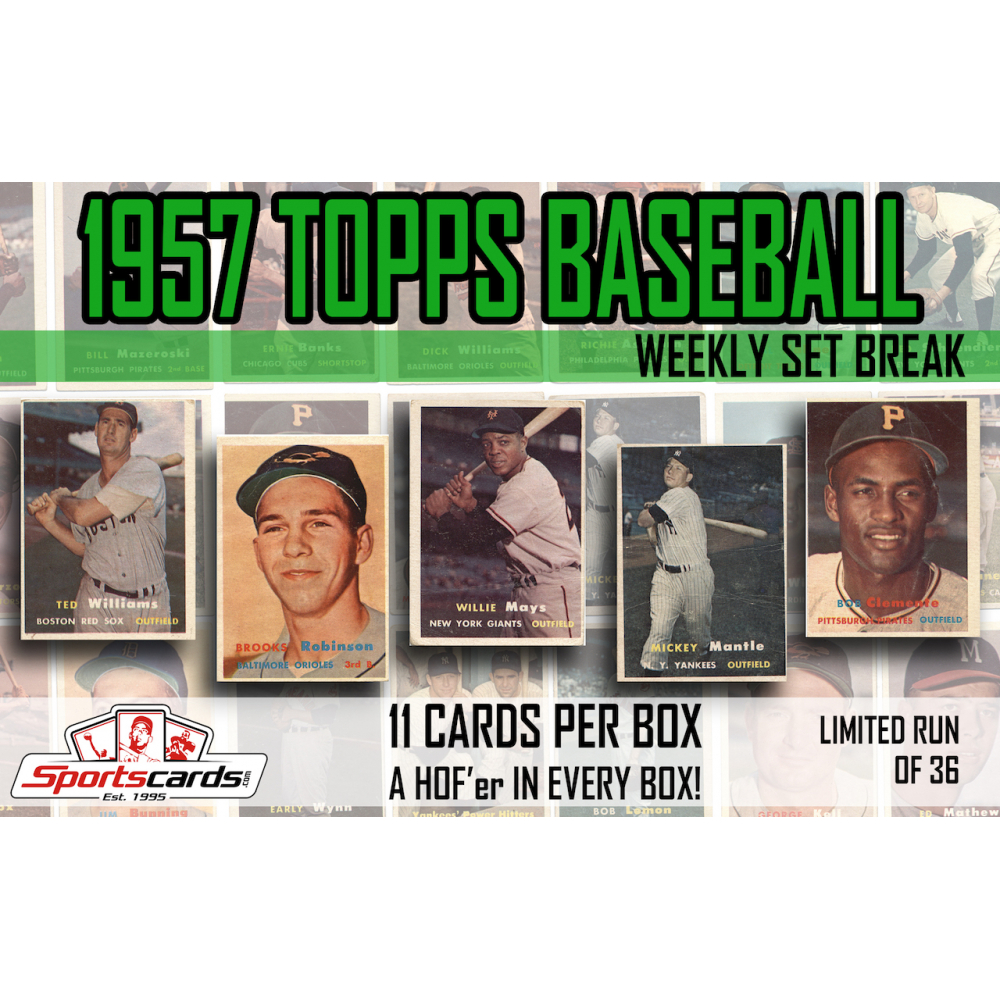 “1957 Topps Baseball Set Break” Mystery Box - 11 Cards Per Box! 1 HOF ...