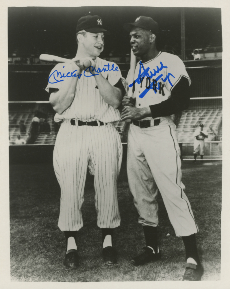 Mickey Mantle & Willie Mays Signed 8x10 Photo (JSA ALOA) | Pristine Auction