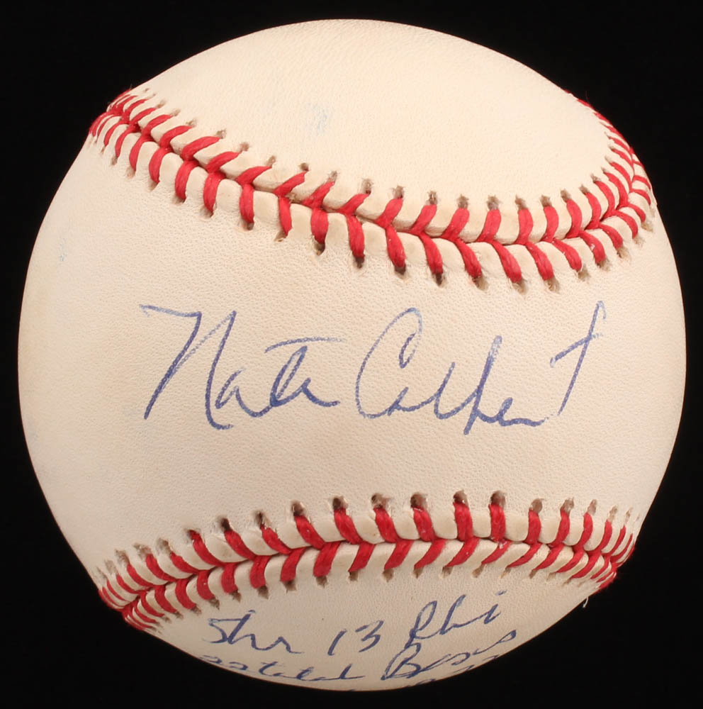 Nate Colbert Signed ONL Baseball Inscribed "5 HR 13 RBI 22 Total Bases ...