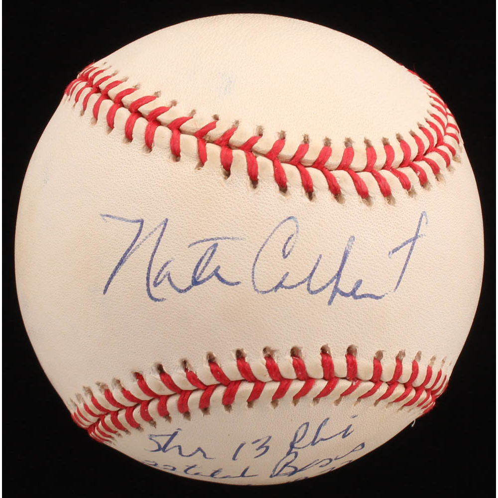 Nate Colbert Signed ONL Baseball Inscribed "5 HR 13 RBI 22 Total Bases ...