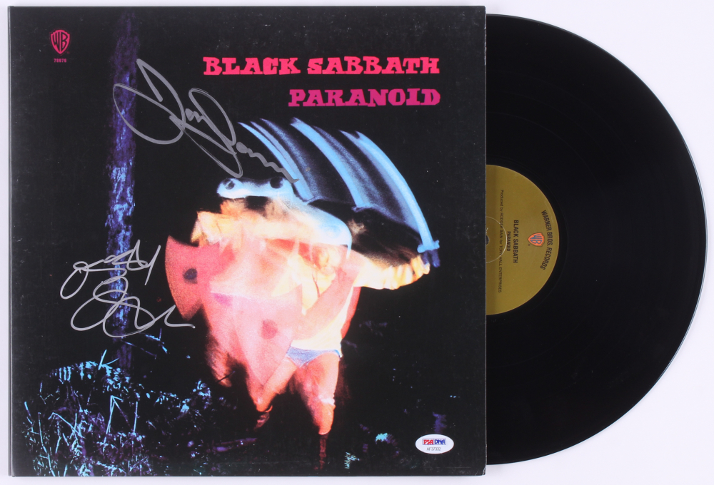 Ozzy Osbourne & Tony Iommi Signed Black Sabbath "Paranoid" Vinyl Record Album (PSA COA ...