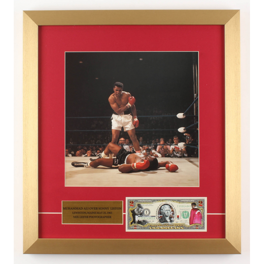 Muhammad Ali 15.5x18.5 Custom Framed Photo Display with Colorized Bank ...
