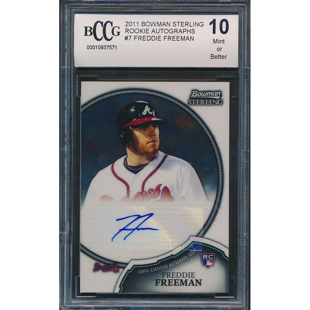 2011 Bowman Sterling Rookie Autographs #7 Freddie Freeman (BCCG 10 ...