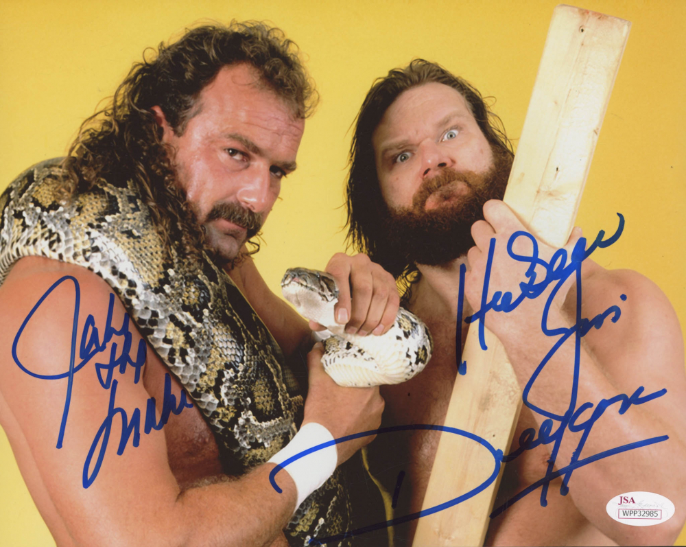 Jake "The Snake" Roberts & Jim Duggan Signed WWE 8x10 Photo Inscribed ...