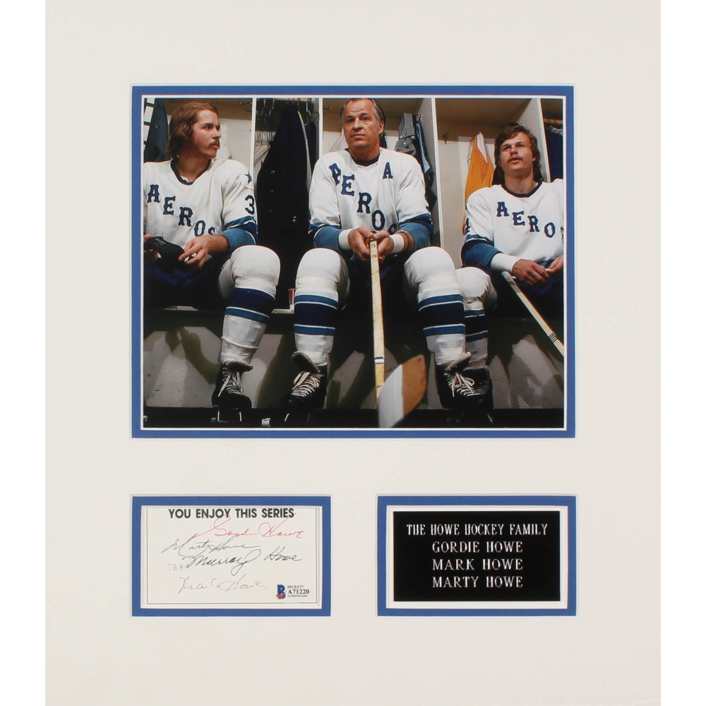The Howe Family Signed 14x16 Index Card Cut Display By (4) With Gordie ...