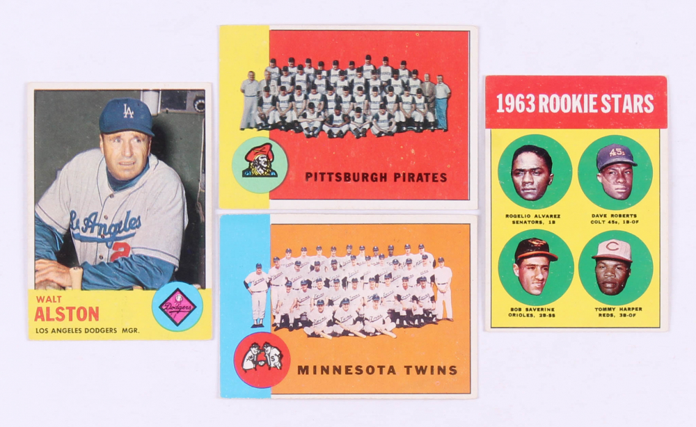 Lot of (40) 1963 Topps Baseball Cards with #154 Walt Alston, #158 ...
